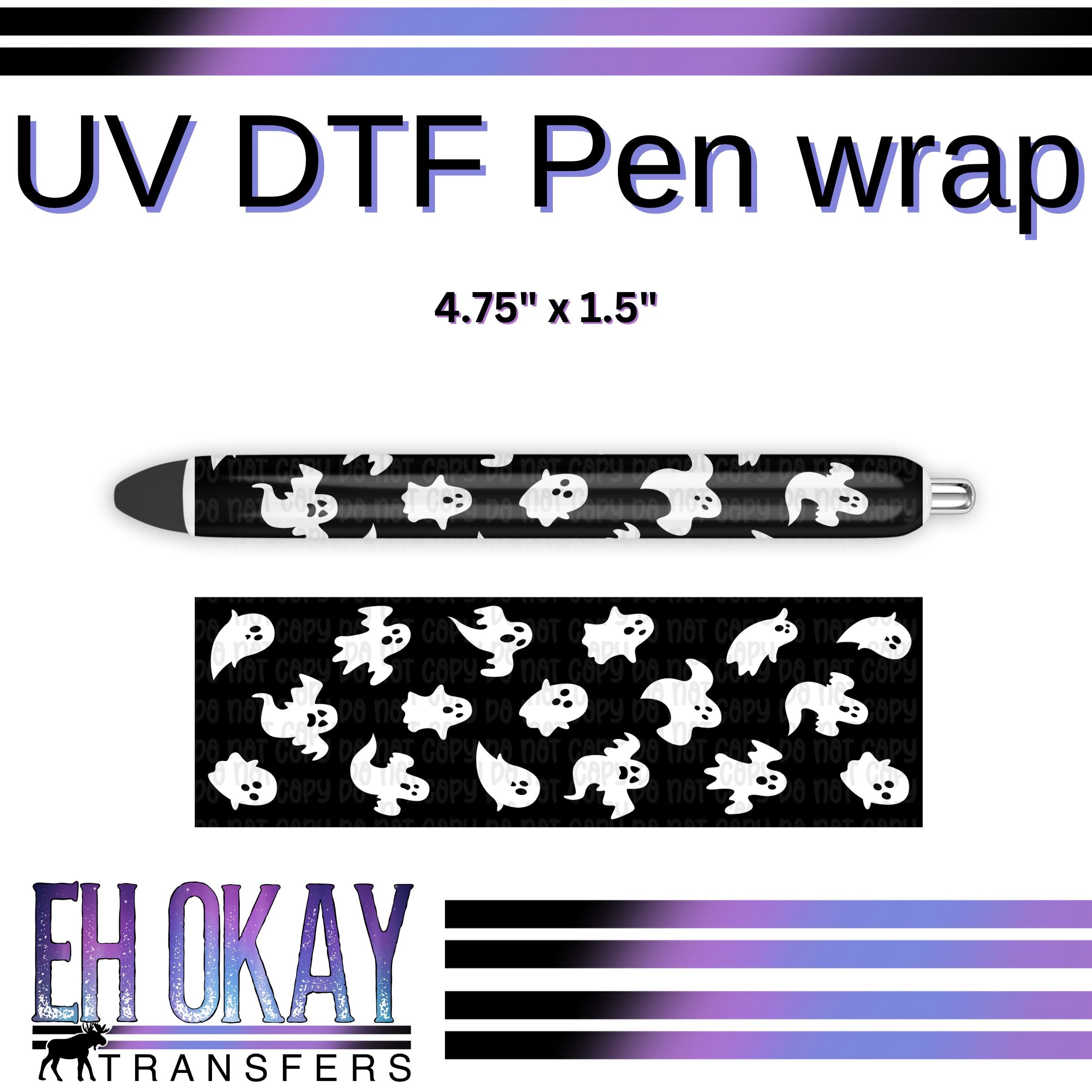 Ghosts Pen Wrap - UV DTF – Eh Okay Transfers