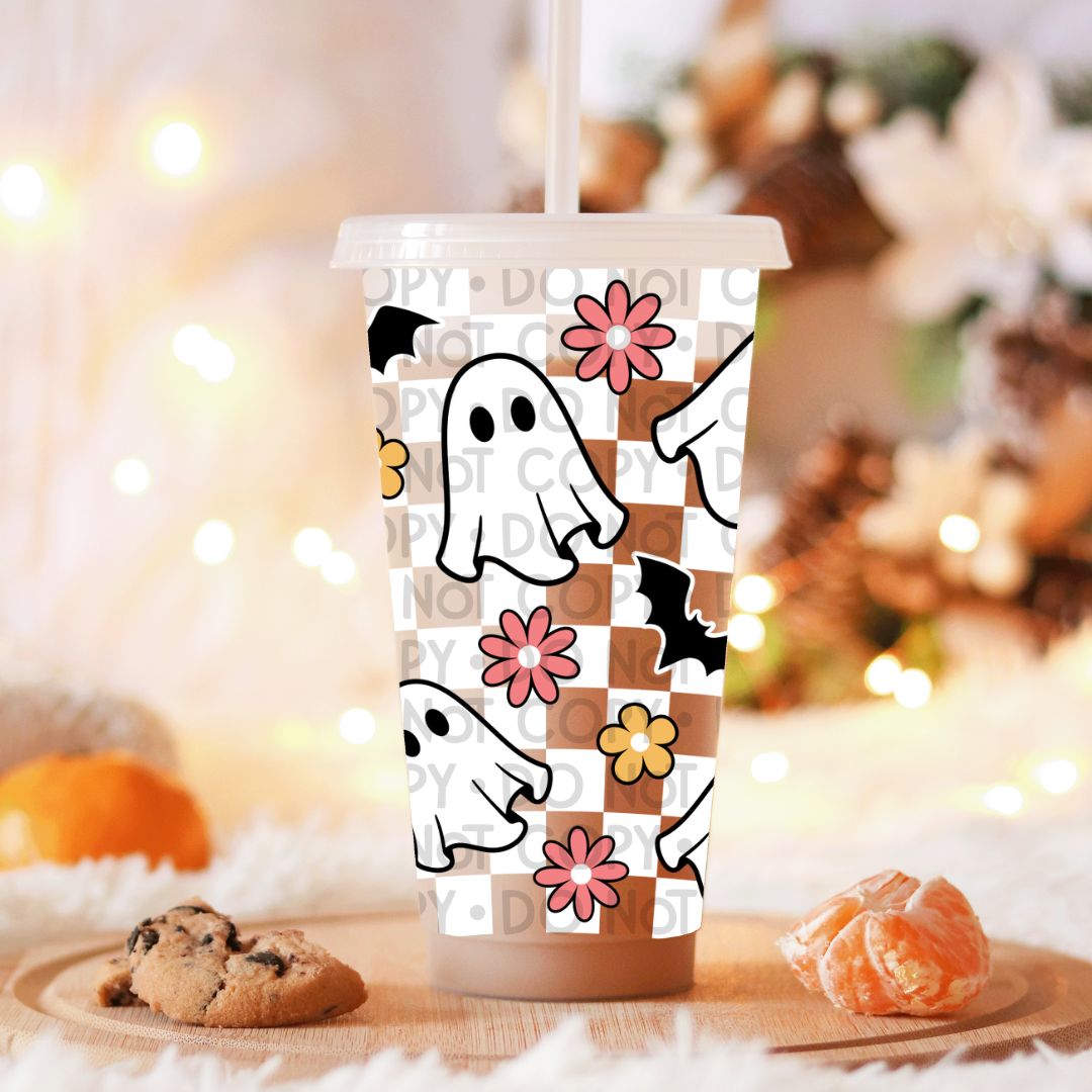 Checkered Ghosts - UV DTF 24oz Wrap – Eh Okay Transfers