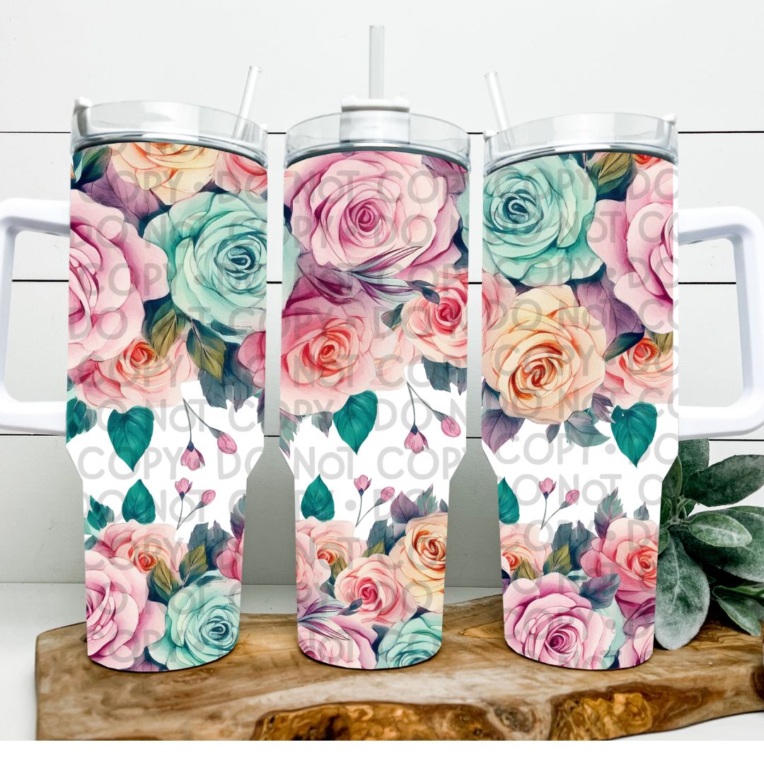 Roses - 40oz UV DTF Wrap – Eh Okay Transfers
